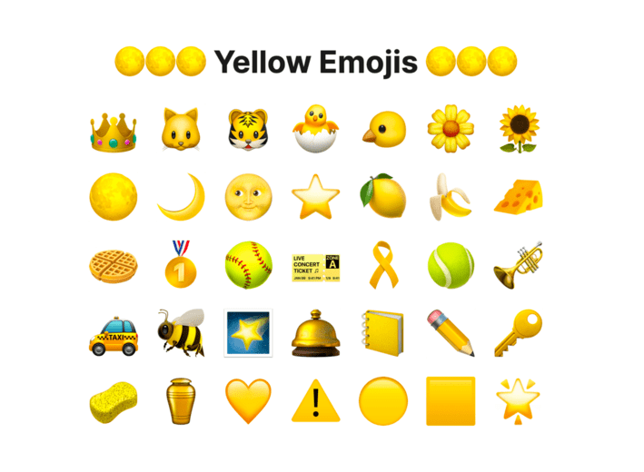 +20 Yellow Emojis Meanings Explained (Copy & Paste) - Eggradients.com